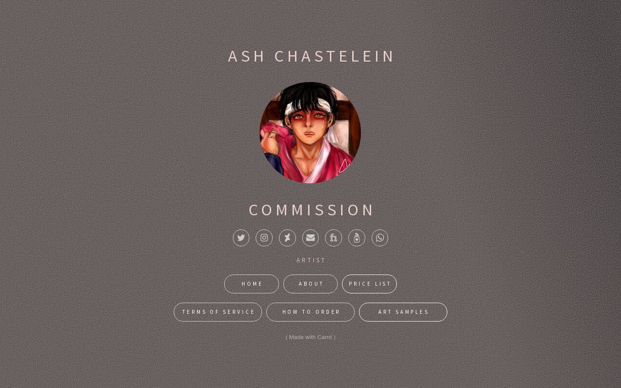 Ash Chastelein’s Commission Card